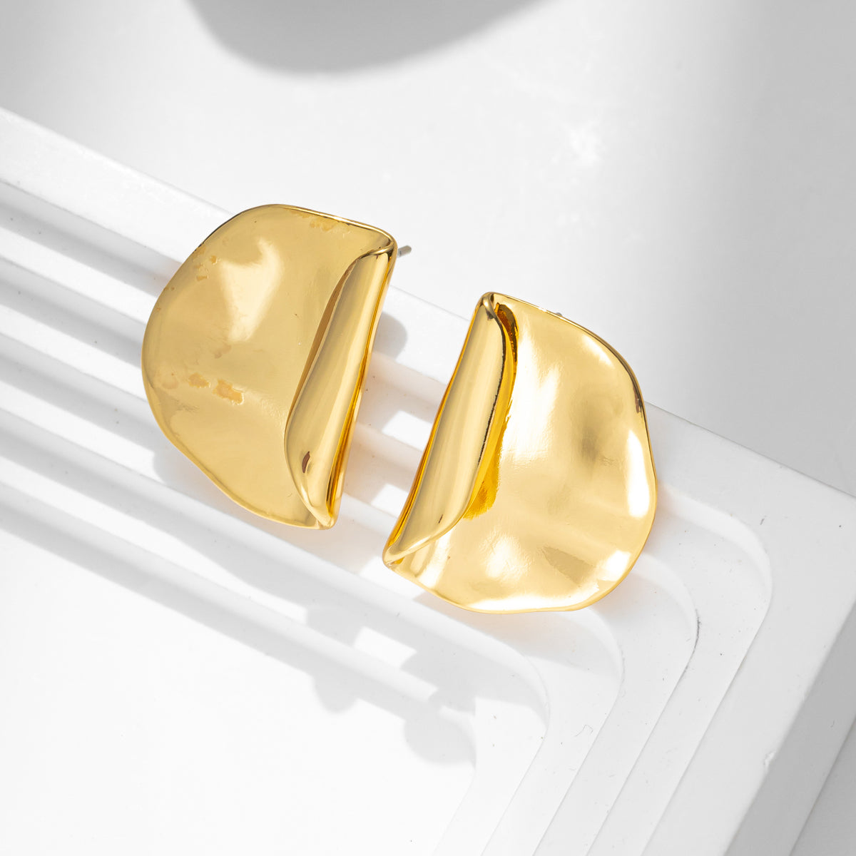 Rolled Edge Metal Stud Earrings for Modern Elegance! – Sparkle&Refined